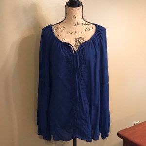 Spense | Tops | Navy Blue Blouse | Poshmark